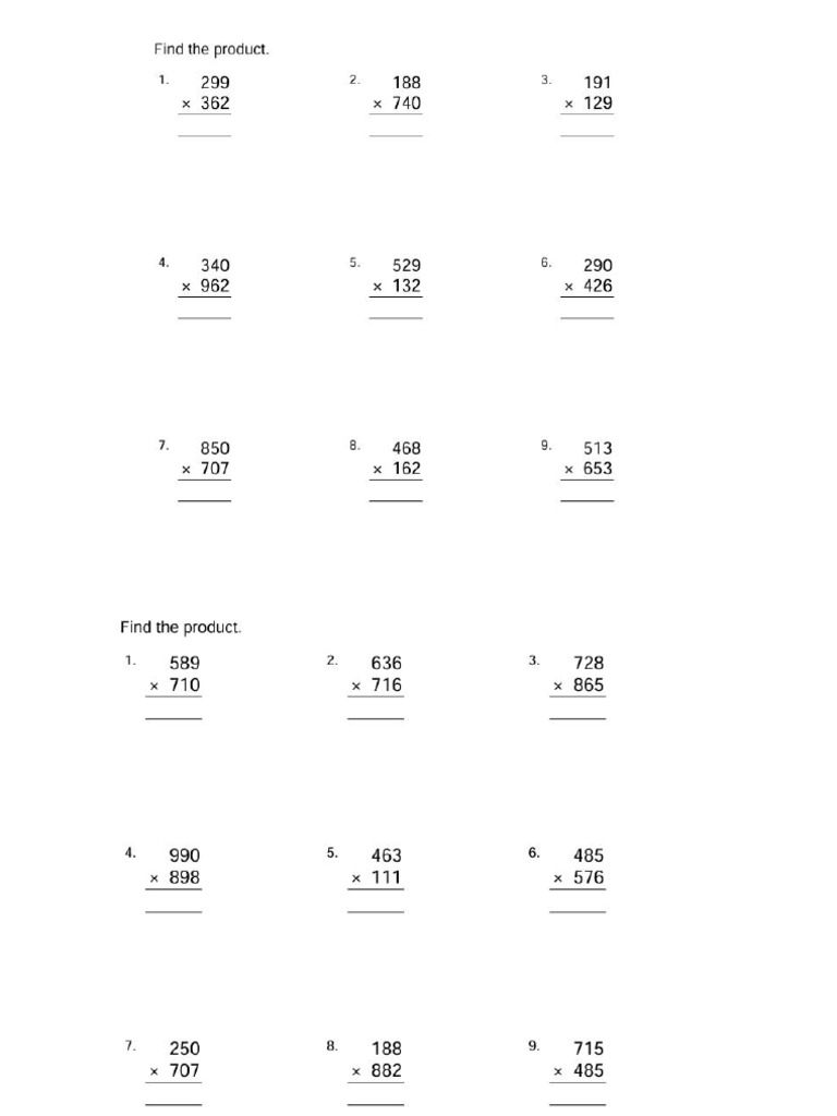 Multiplication 22 - 6 | PDF