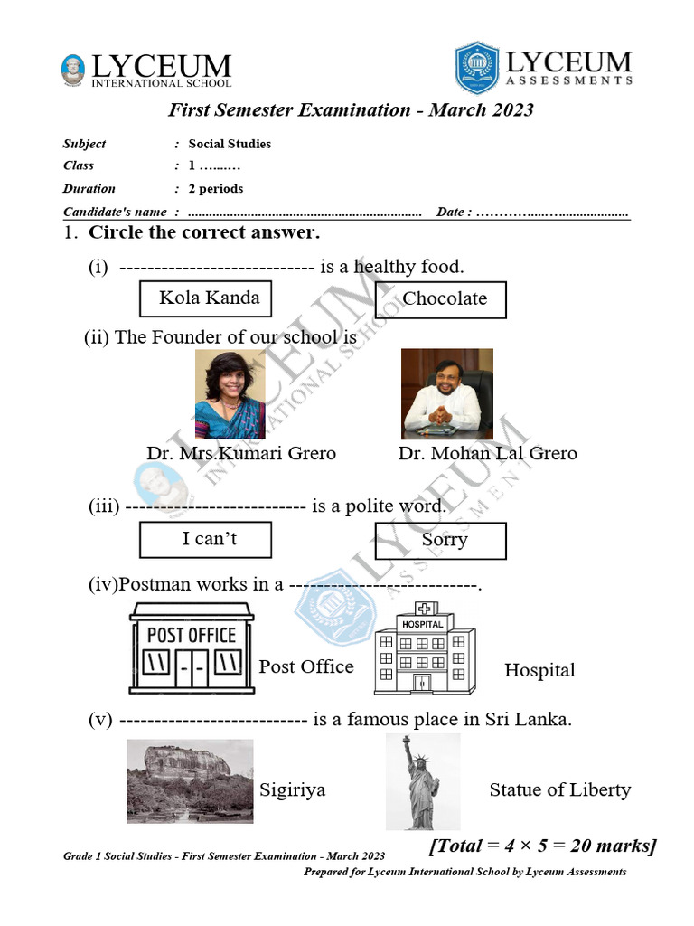 Grade 1 Social Studies | PDF