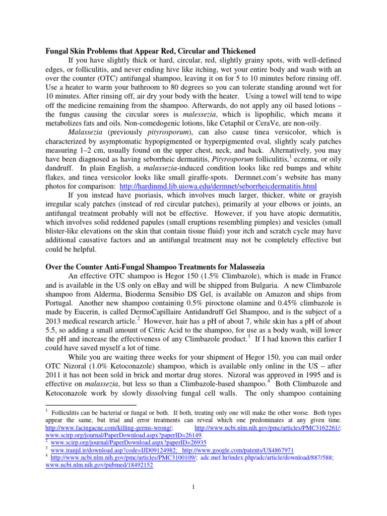 Review of OTC Treatments for Malassezia Skin Conditions-final-2 | PDF | Candidiasis | Shampoo