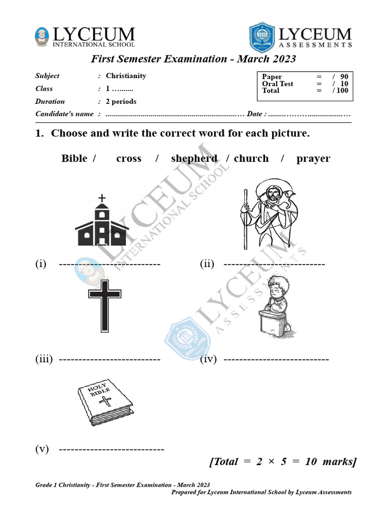 Grade 1 - Christianity | PDF | David | Religious Belief And Doctrine