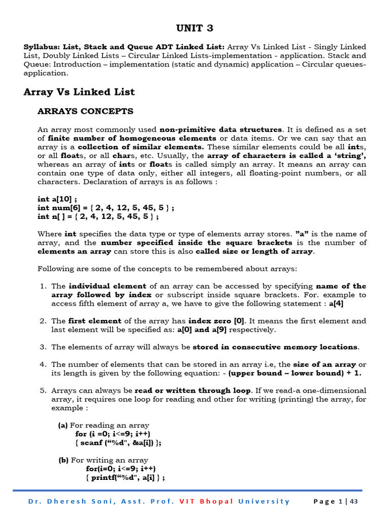 Unit 3 Notes Pdf Queue Abstract Data Type Data Type