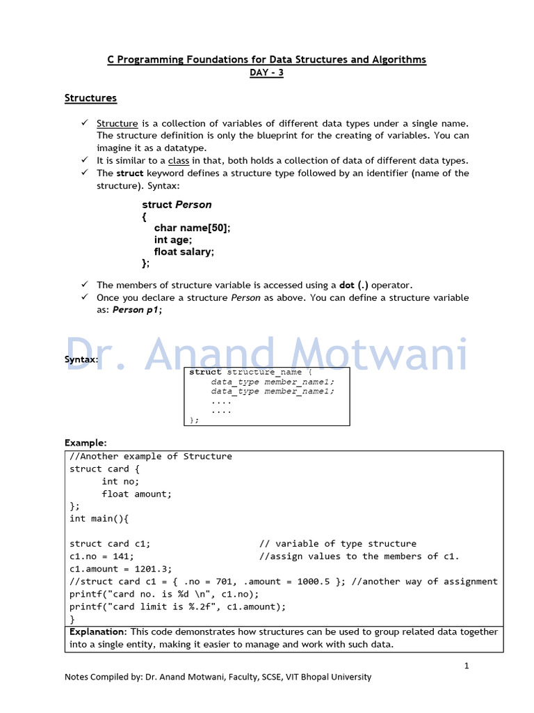 Day 3 4 C Programming Foundations For Dsa Pdf Pointer Computer Programming Integer