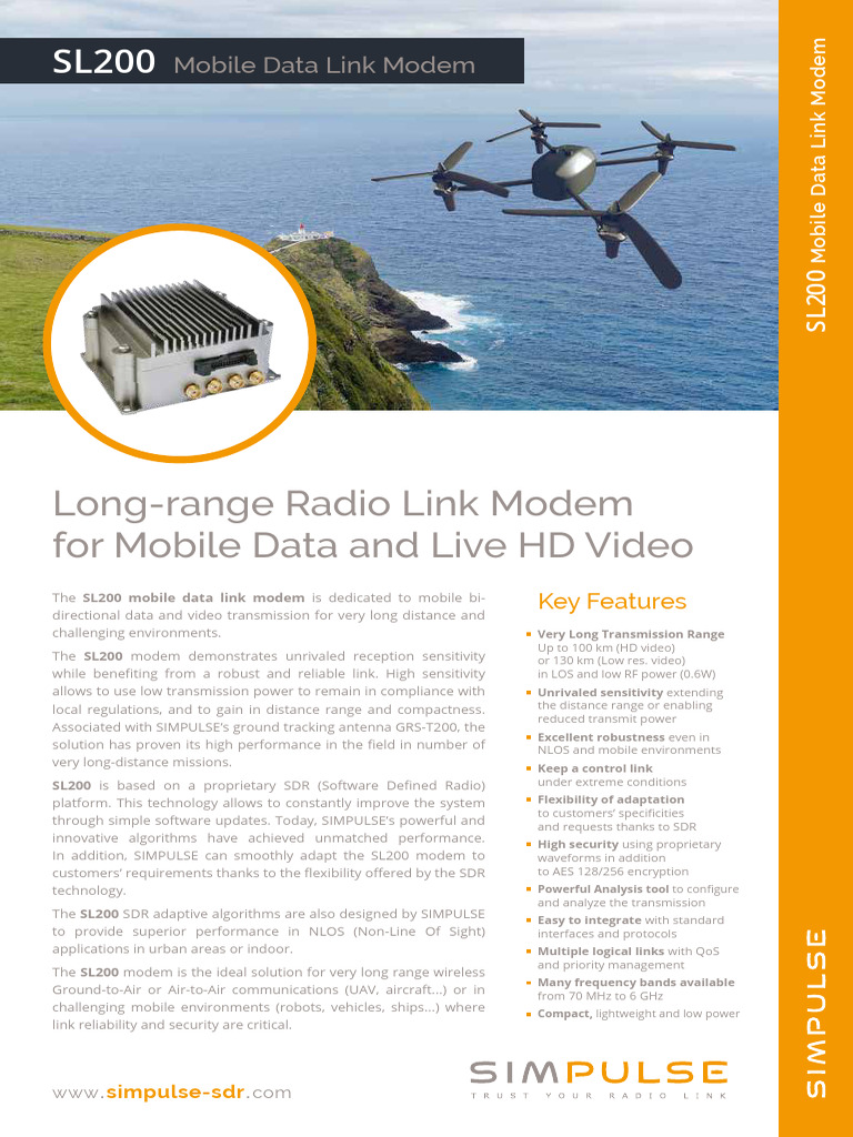 SIMPULSE SL200 Datasheet 2023 | PDF | Software Defined Radio | Modem