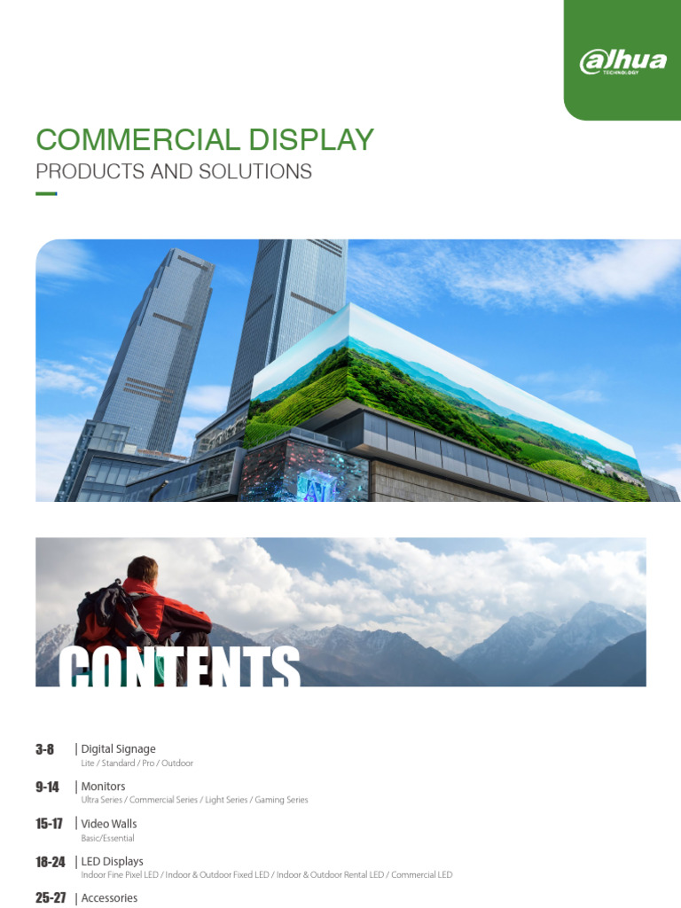 Catalog Dahua Commercial Display Products and Solutions V2.0 en 202207 ...