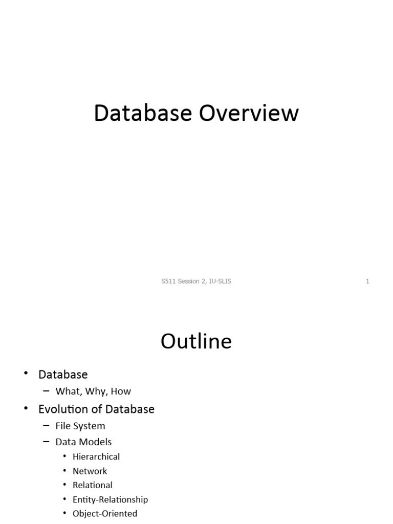 Database Overview | PDF | Databases | Sql