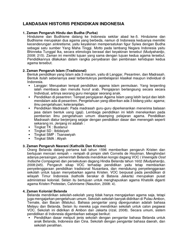 Pertemuan 5 LANDASAN HISTORIS PENDIDIKAN Indonesia | PDF Pertemuan 5 LANDASAN HISTORIS PENDIDIKAN Indonesia | PDF