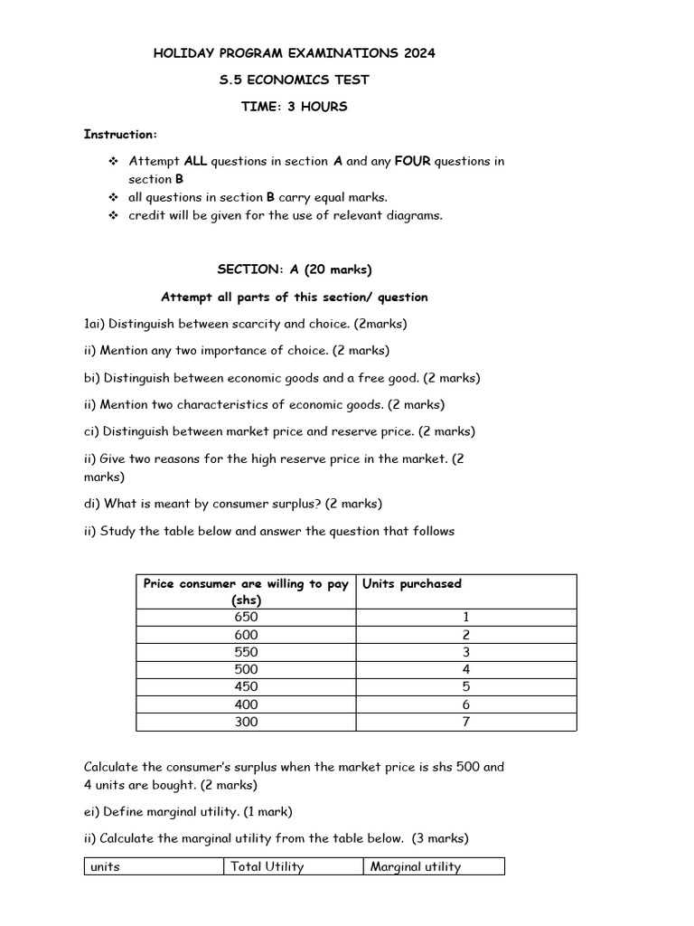 Econ Test | PDF | Demand | Economic Surplus