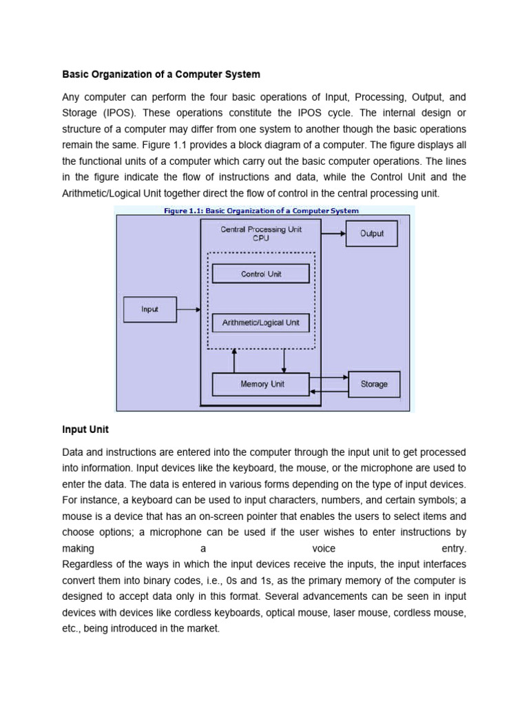 Basic Organization of A Computer System | PDF | Central Processing Unit ...