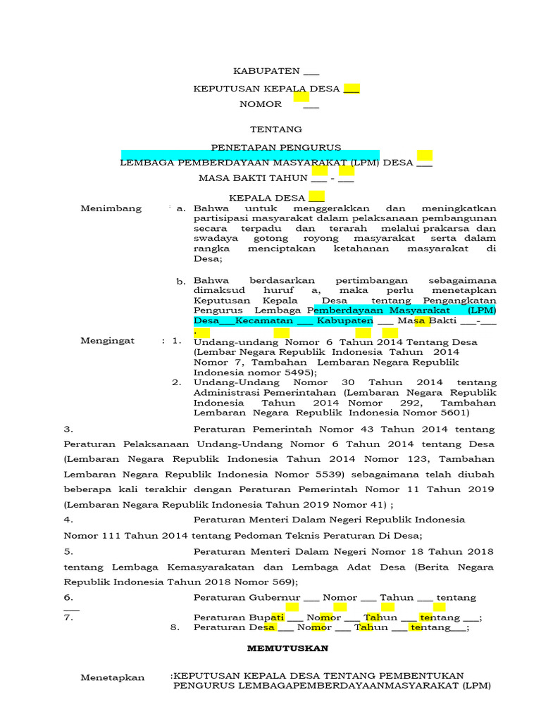 Contoh SK LPM | PDF | Ilmu Sosial