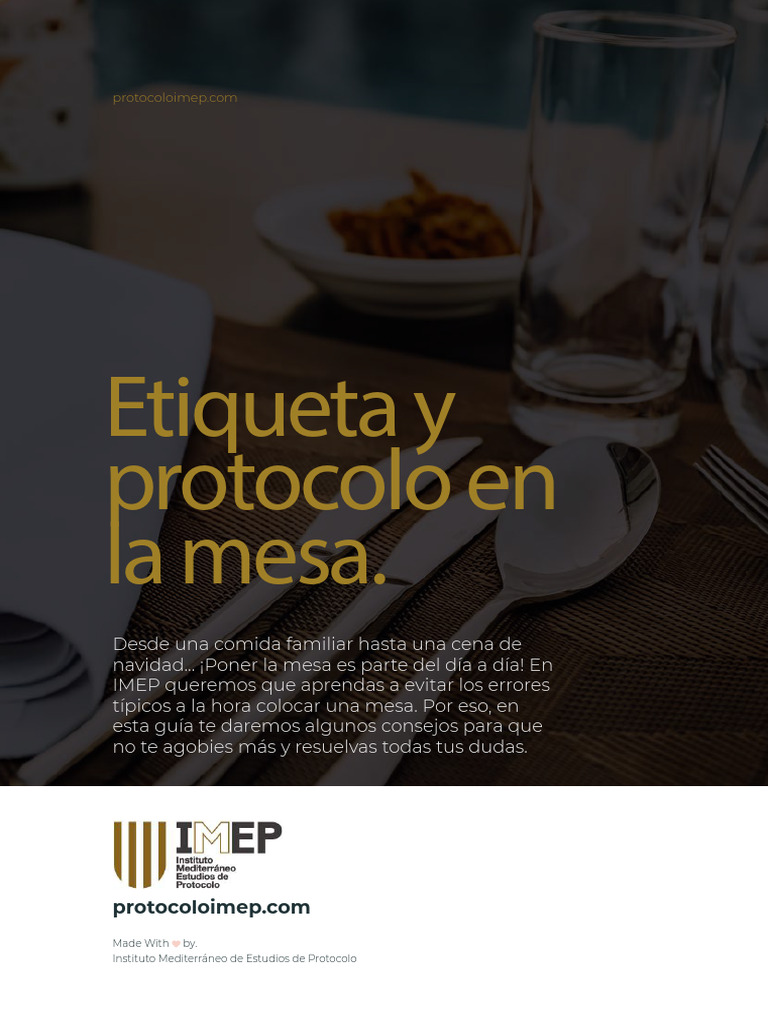 5-Webinar-Guia-de-Etiqueta-y-protocolo-en-la-mesa | PDF | Cuchillería | Cuchara
