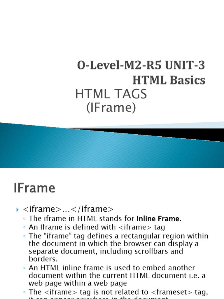 Unit-3.15 HTML Basics-HTML5-IFrames | PDF | Html Element | Html