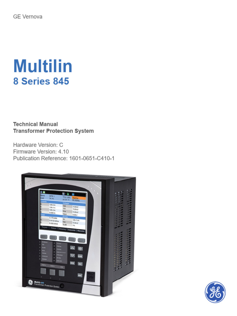Multilin: 8 Series 845 | PDF | Electrical Engineering | Electricity