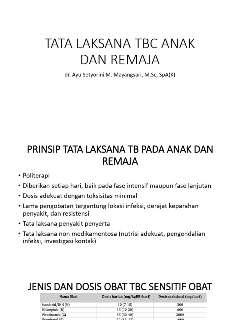 Pengobatan TBC Pada Anak Dan Remaja | PDF