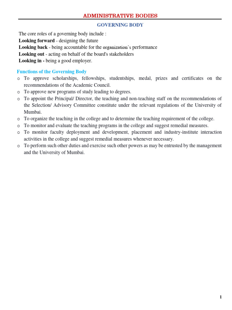 Administrative Bodies 1 | PDF | Business
