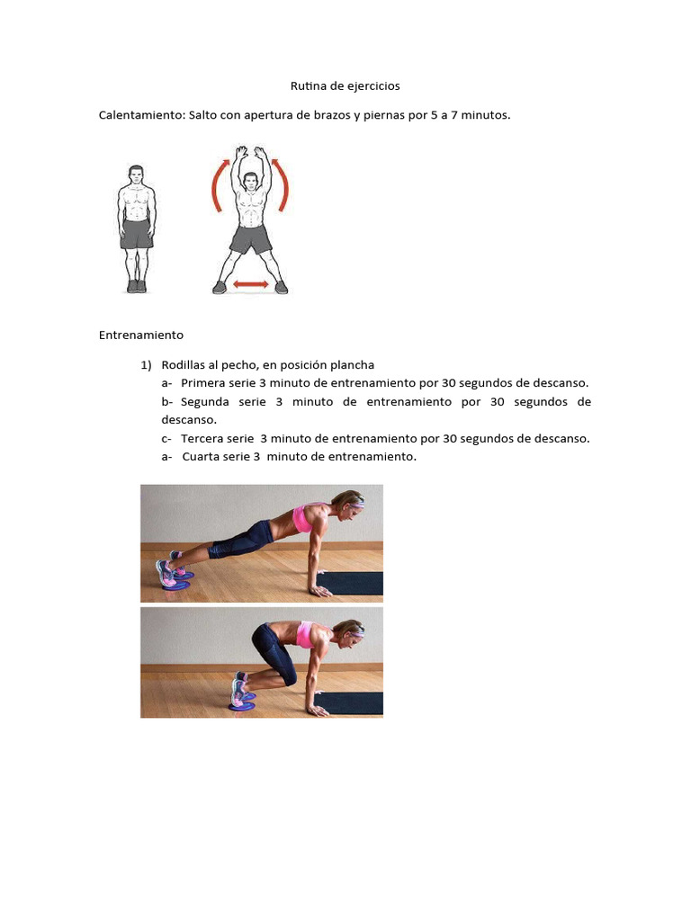 Rutina de Ejercicios. Burpees | PDF