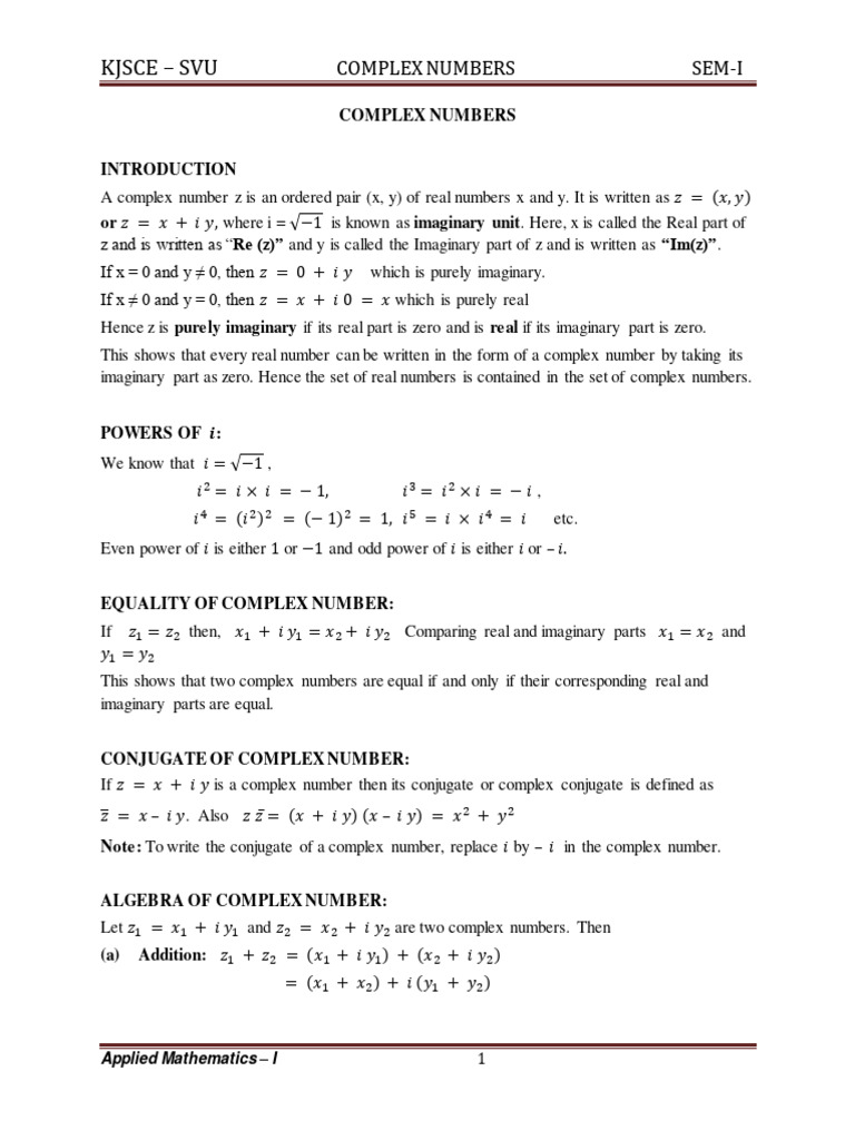 1 - Complex Numbers - Review | PDF | Complex Number | Cartesian ... 1 - Complex Numbers - Review | PDF | Complex Number | Cartesian ...