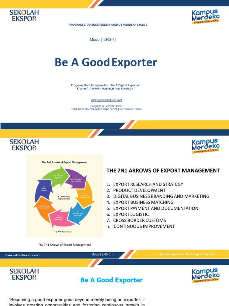 Batch 6 - PPT - Be A Good Exporter Sekolah Ekspor | PDF | Exports ...