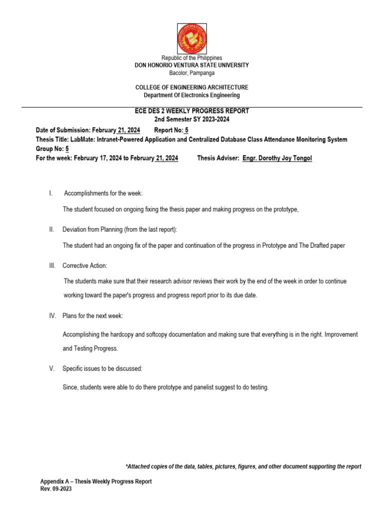 5progressreport 5 | PDF | Thesis | Information Science