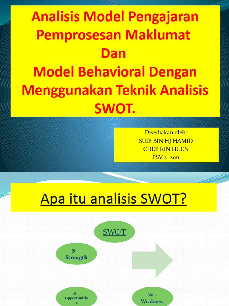 Dokumen Tips Analisis Swot Dalam Model Pengajaran Pemprosesan Maklumat Dan Model Behavioral ...