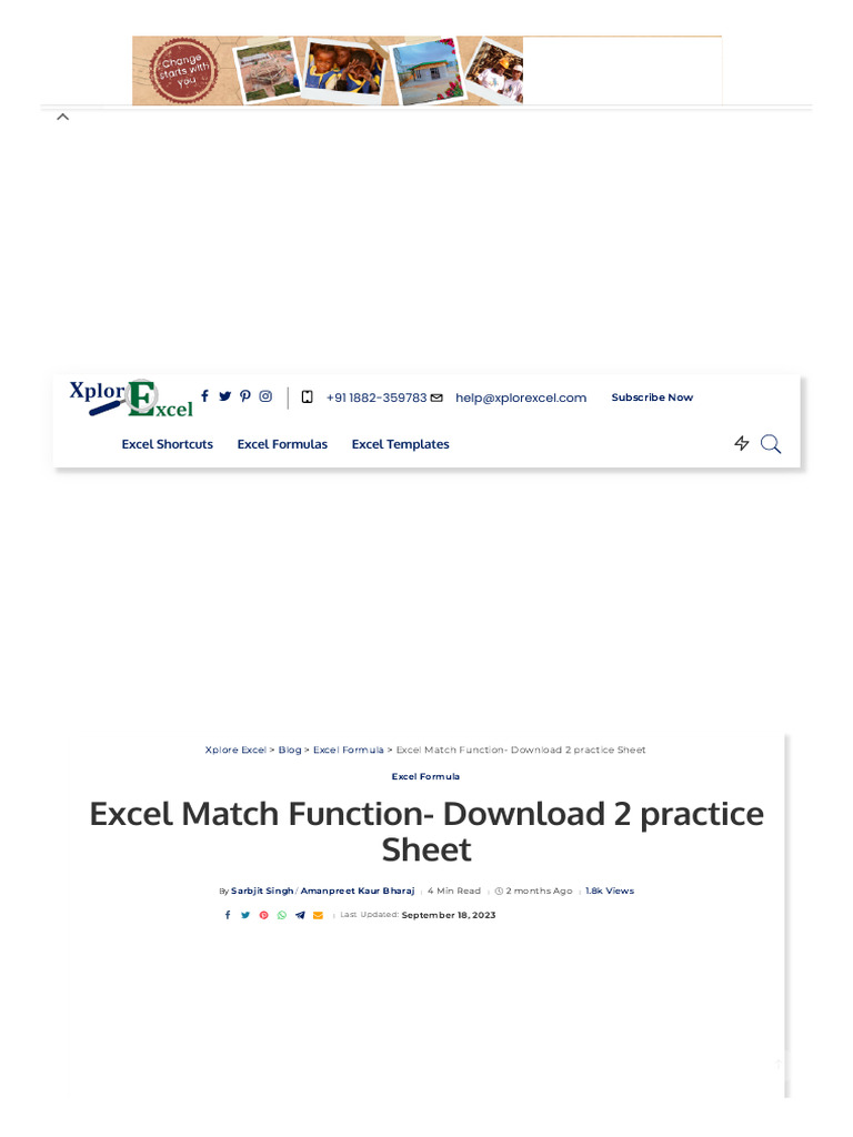Excel Match Function - Download 2 Practice Sheet - Xplore Excel | PDF ...