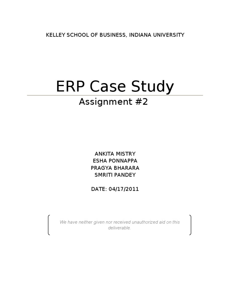 ERP Case Study: Assignment #2 | PDF | Change Management | Enterprise ...
