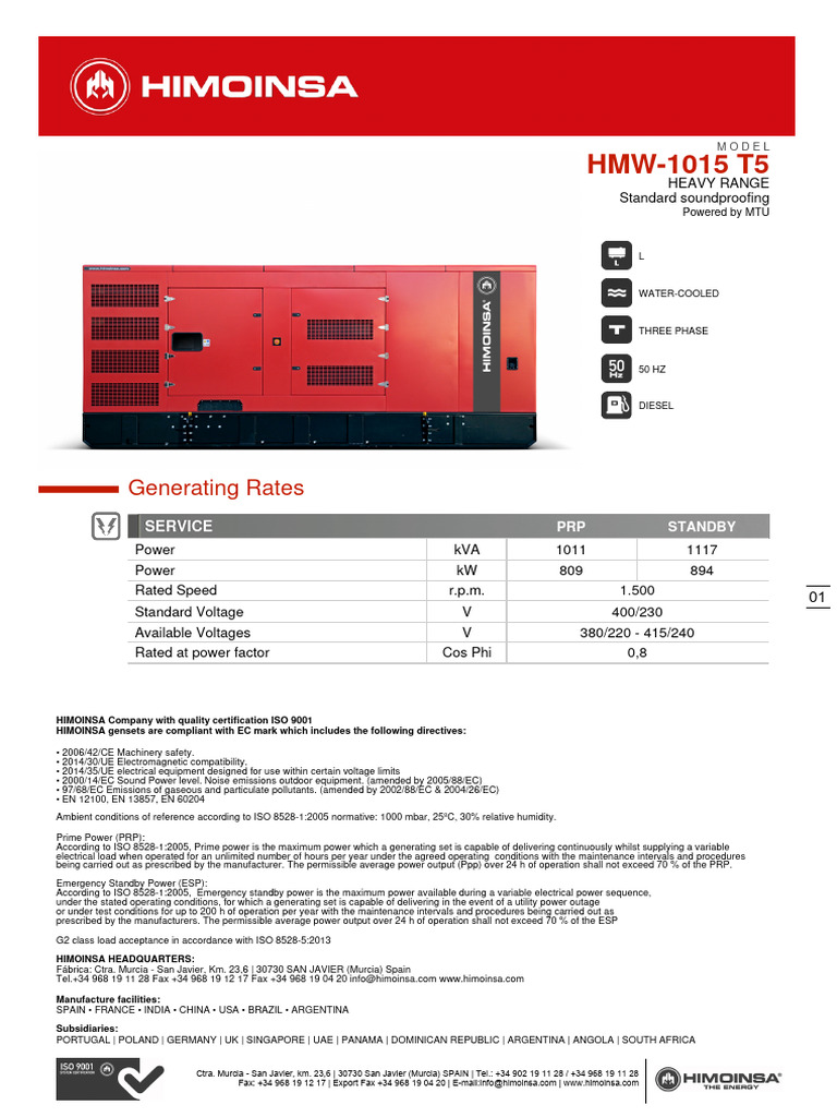 MTU 12V2000 series | PDF | Electrical Engineering | Electricity