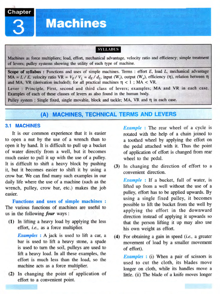 selina-class-10-physics-chapter-3-machines (1) | PDF