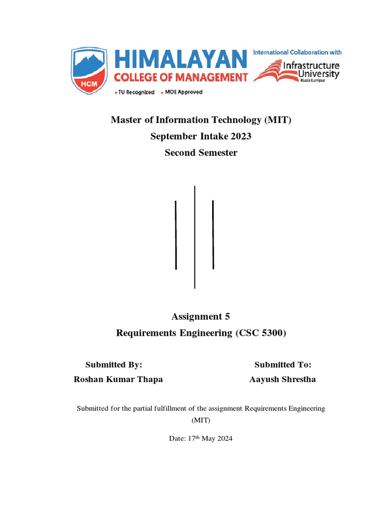RE - Assignment5 - Roshan Kumar Thapa | PDF | Software Development Process | Systems Engineering