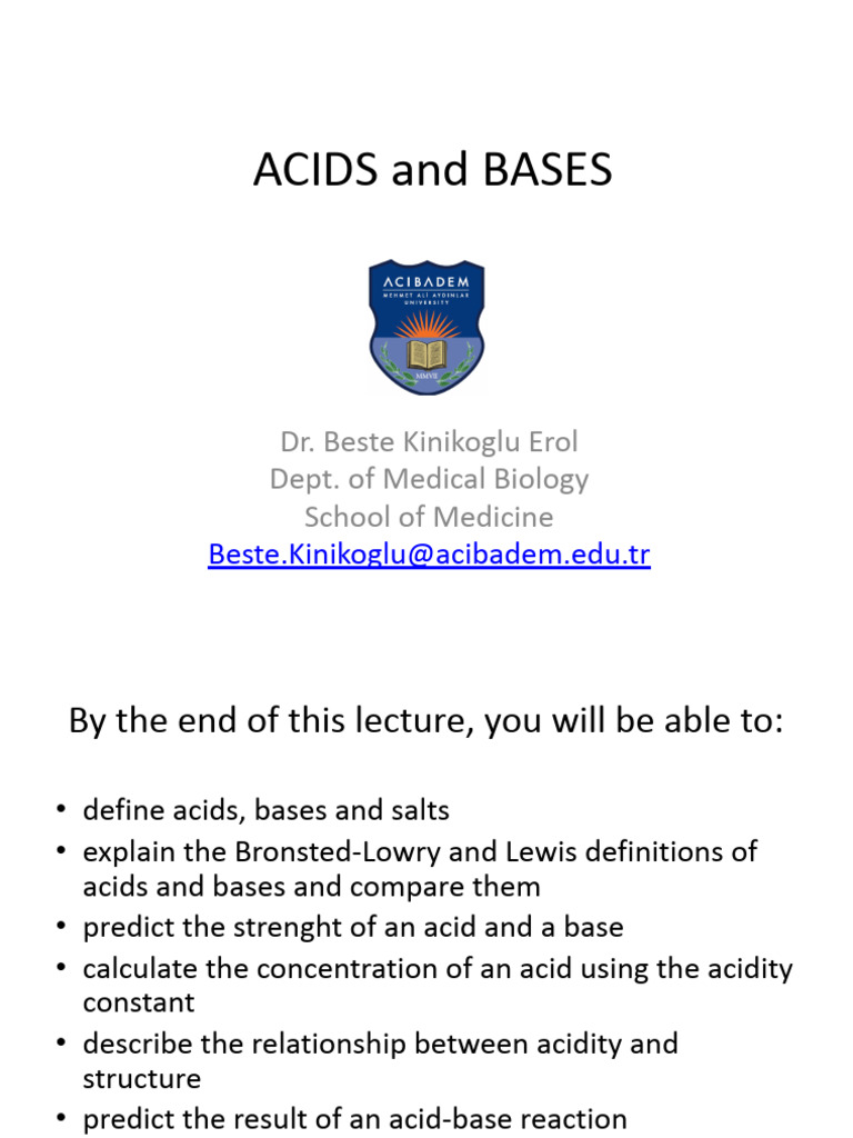 AcidsBases Kinikoglu | PDF | Acid | Acid Dissociation Constant