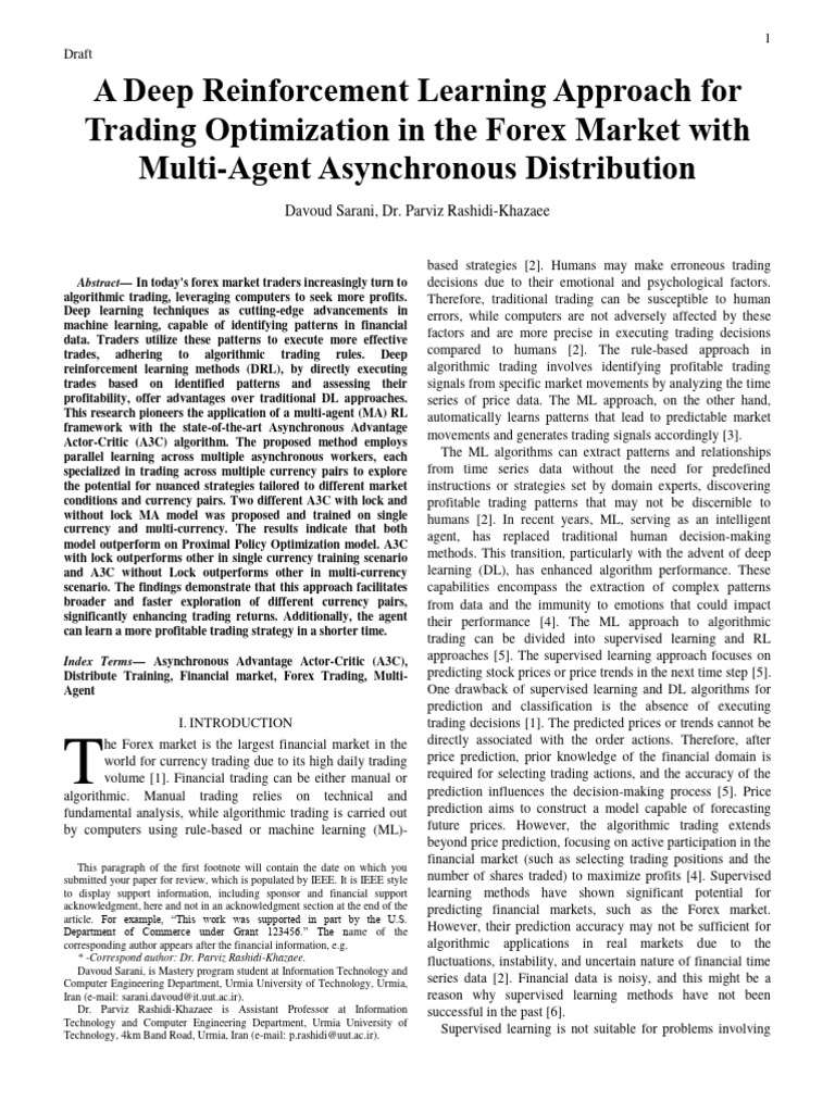 Forex Trading DRL Approach | PDF | Machine Learning | Applied Mathematics