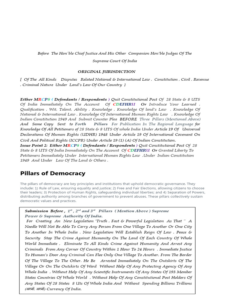 Formate of Writ Petition | PDF | Human Rights | World Wide Web