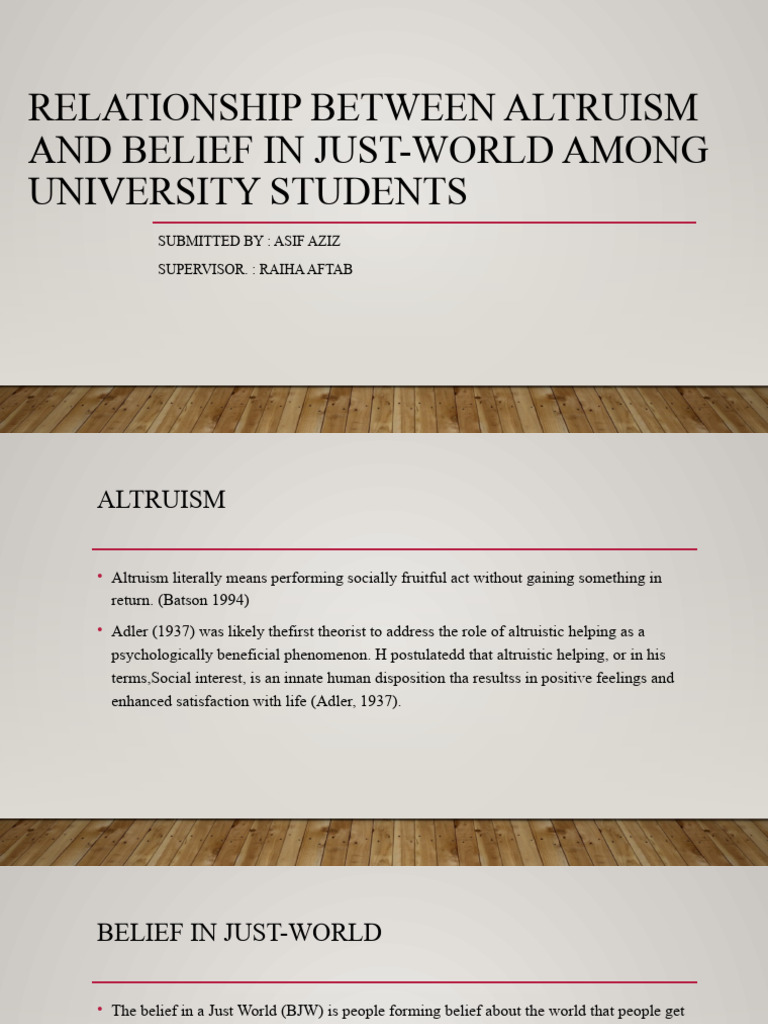 Presentation Final | PDF | Altruism | Motivation