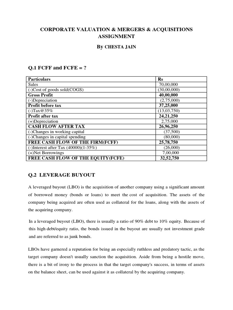 Corporate Valuation | PDF | Leveraged Buyout | Free Cash Flow