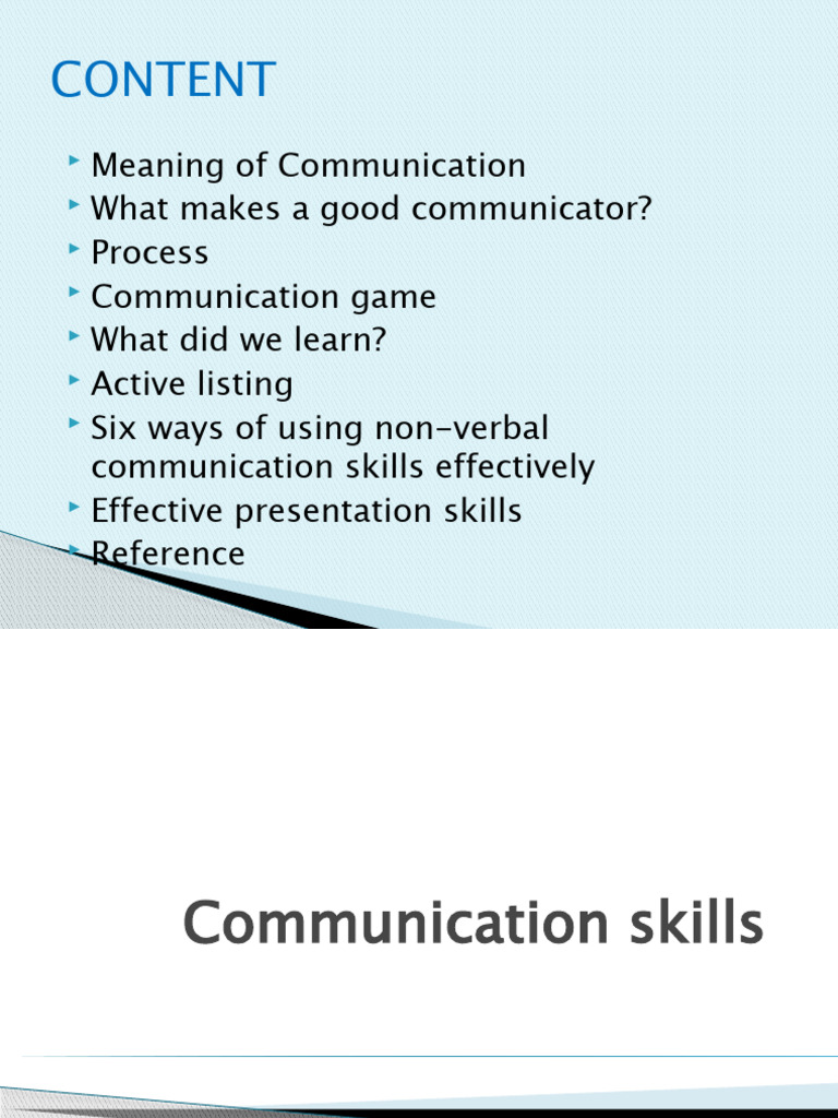 Communication Skills | PDF | Communication | Nonverbal Communication