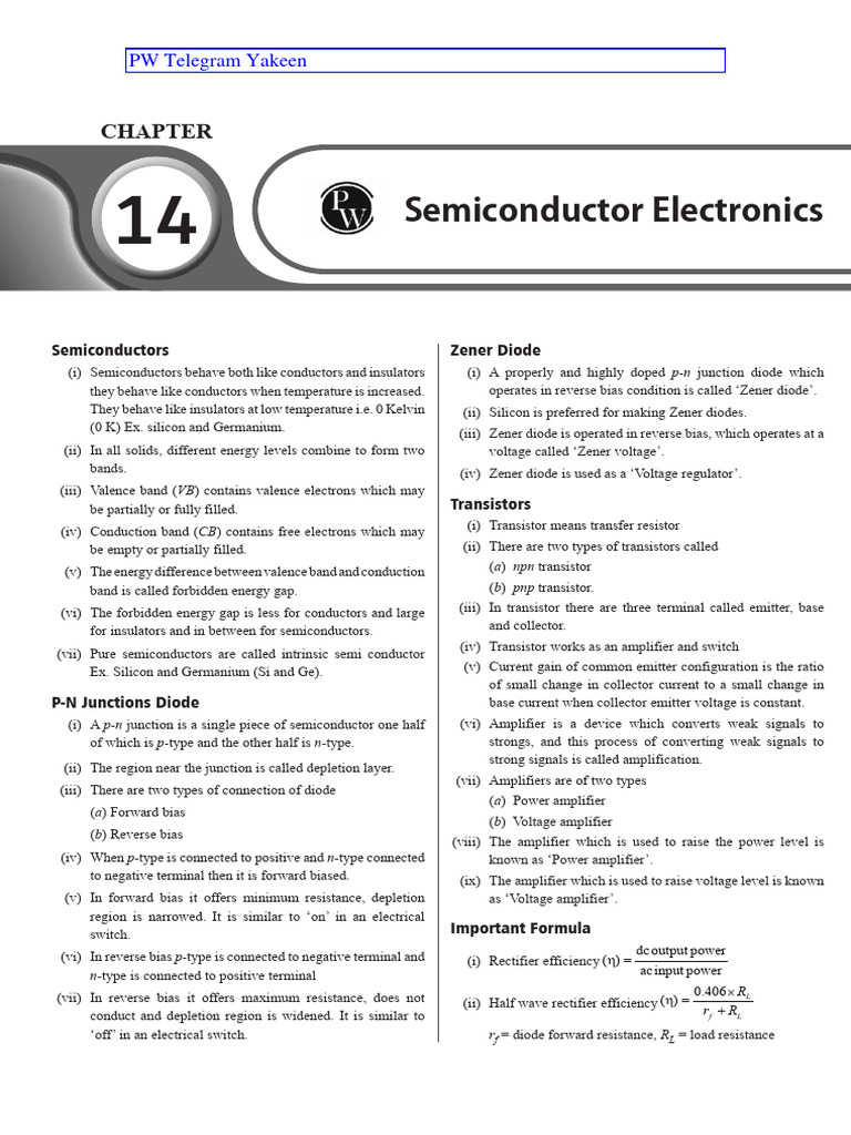 Semiconductor Electronics Materials, Devices and Simple Circuits | PDF ...