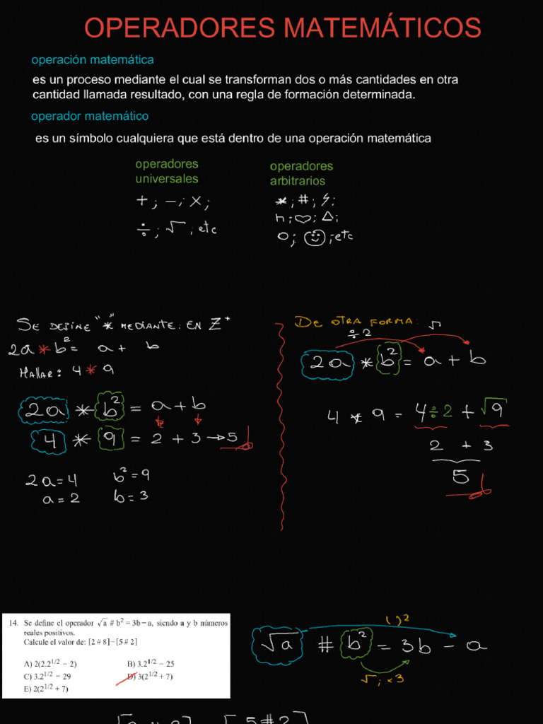 Operadores Matemáticos | PDF