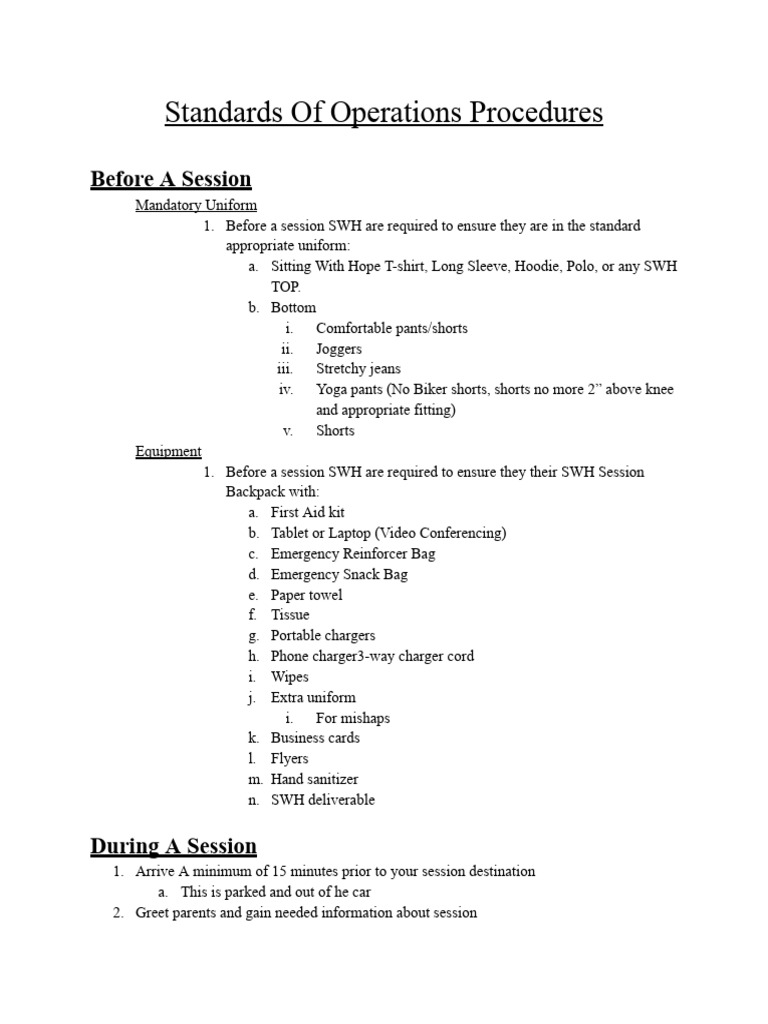 Standards of Operations1 | PDF