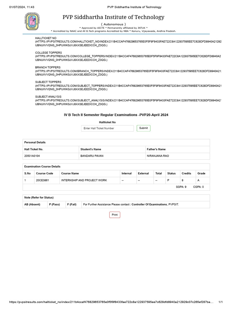 Pavan Sem Sheet | PDF | Higher Education | Vocational Education
