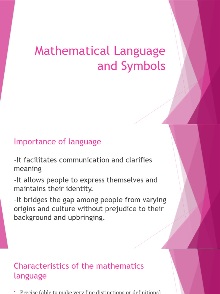 Mathematical Languages and Symbols | PDF | Set (Mathematics) | Mathematics