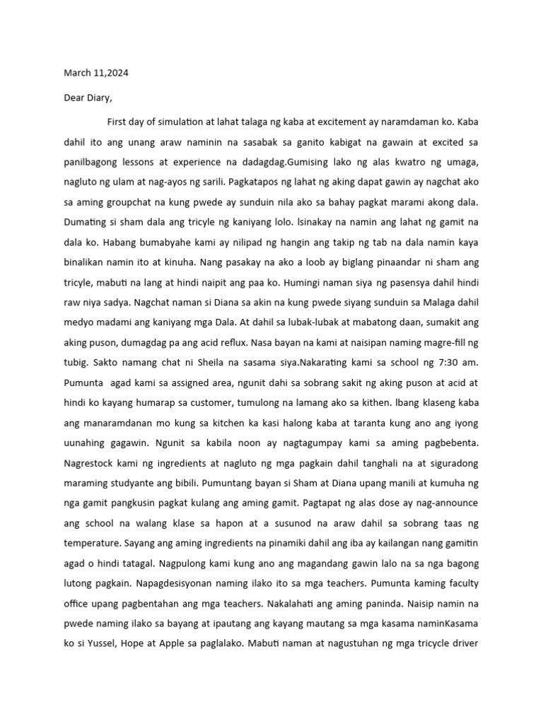 Simulation Diary | PDF