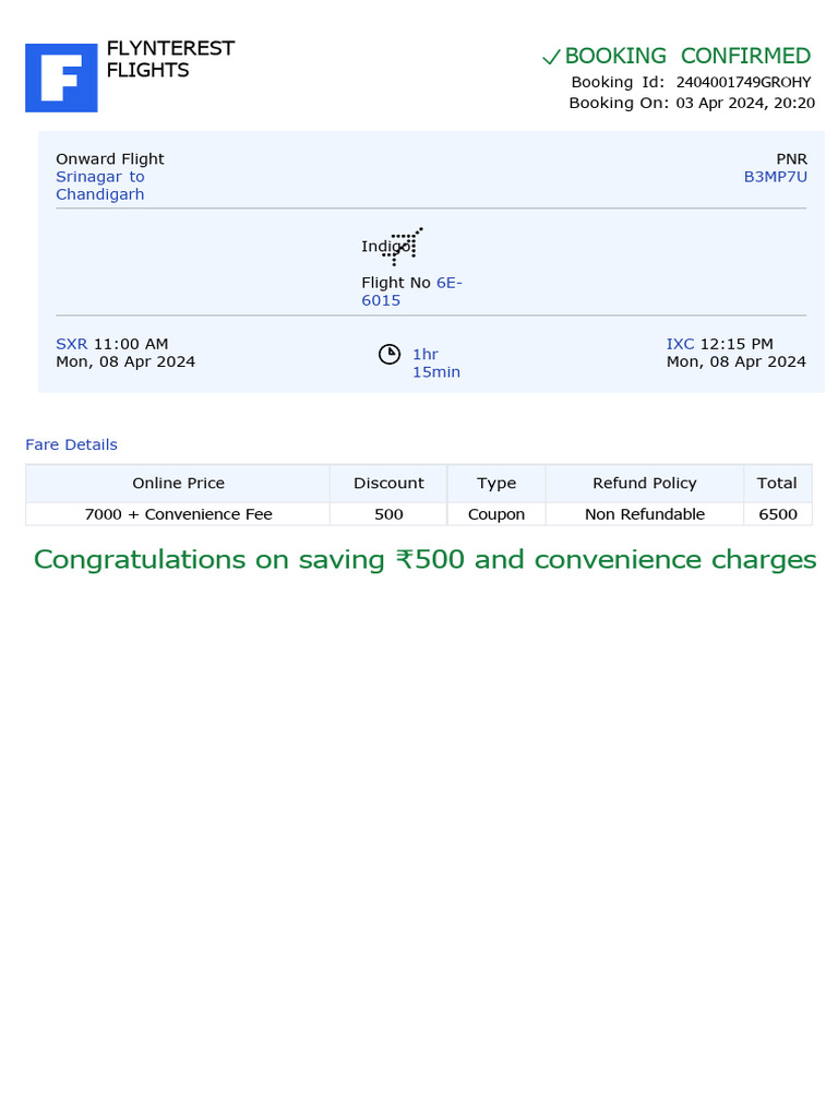 Booking 1 | PDF | Airlines | Transport