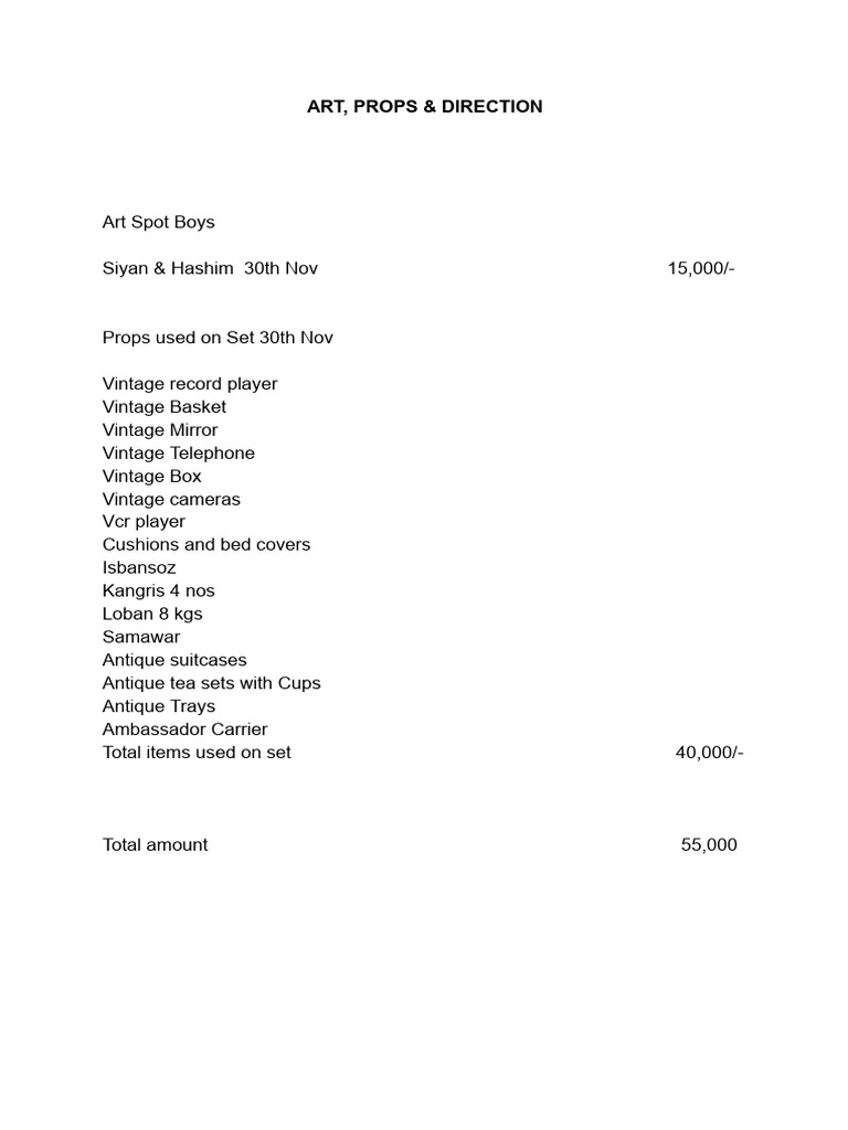 Art, Props & Direction | PDF | Home & Garden