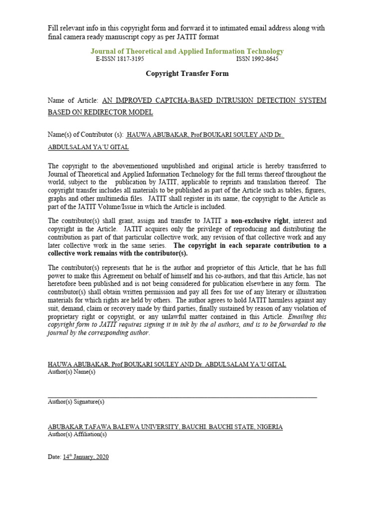 JATIT Copyright | PDF | Copyright | Monopoly (Economics)