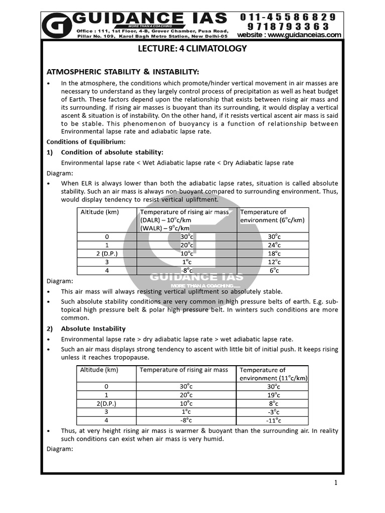 Stability, Instability, Cloud, PPTN | PDF | Cloud | Precipitation