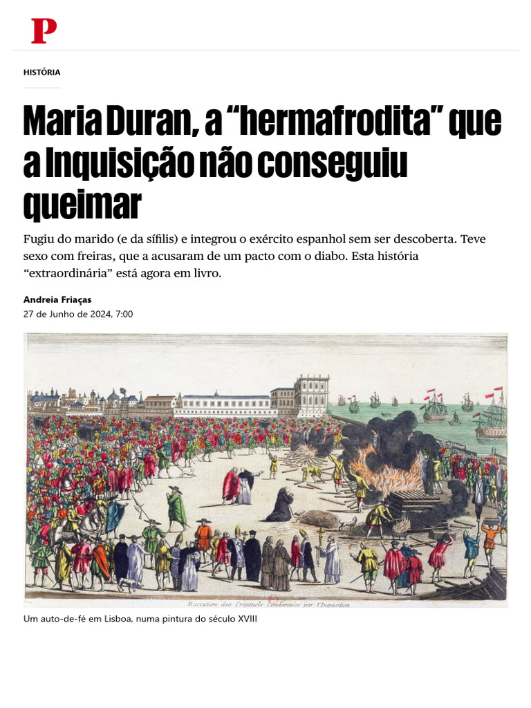 Maria Duran, A "Hermafrodita" Que A Inquisição Não Conseguiu Queimar ...