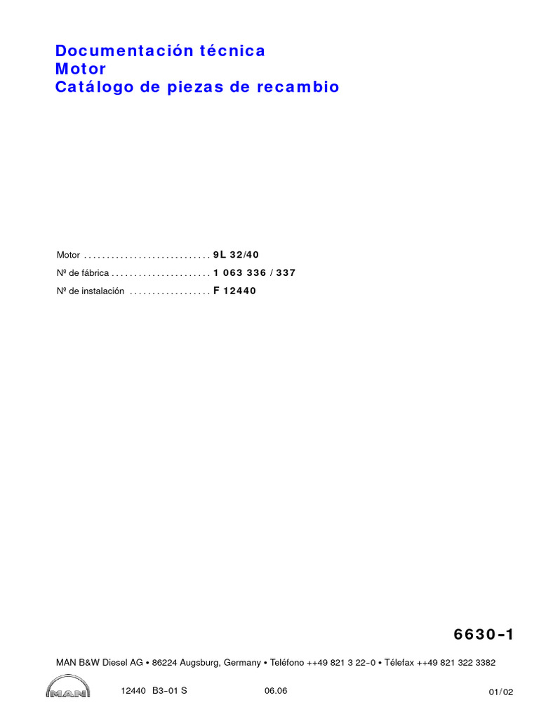 Catálogo de Piezas Motor MAN 32/40 | PDF | Inyección de combustible ...