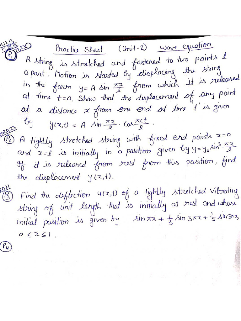 Mathematics-IV (Unit-2) Wave equation | PDF