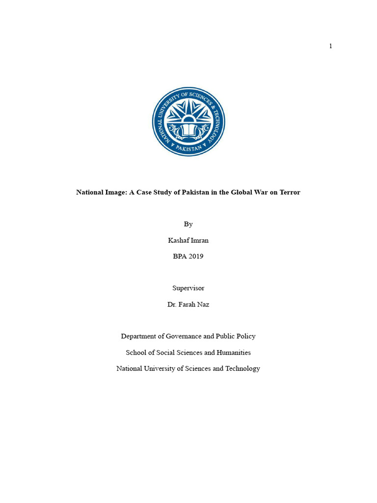 National Image: A Case Study of Pakistan in The Global War%2 | PDF ...