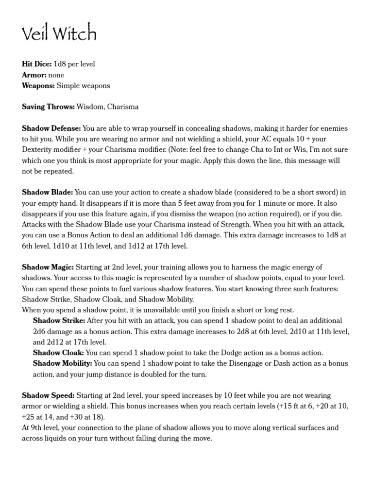 Veil Witch | PDF