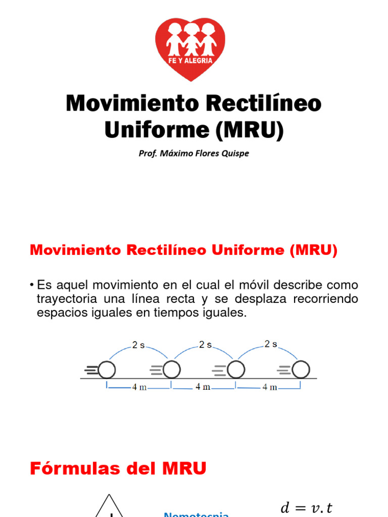 Fórmulas y Leyes del MRU | PDF | Velocidad | Física